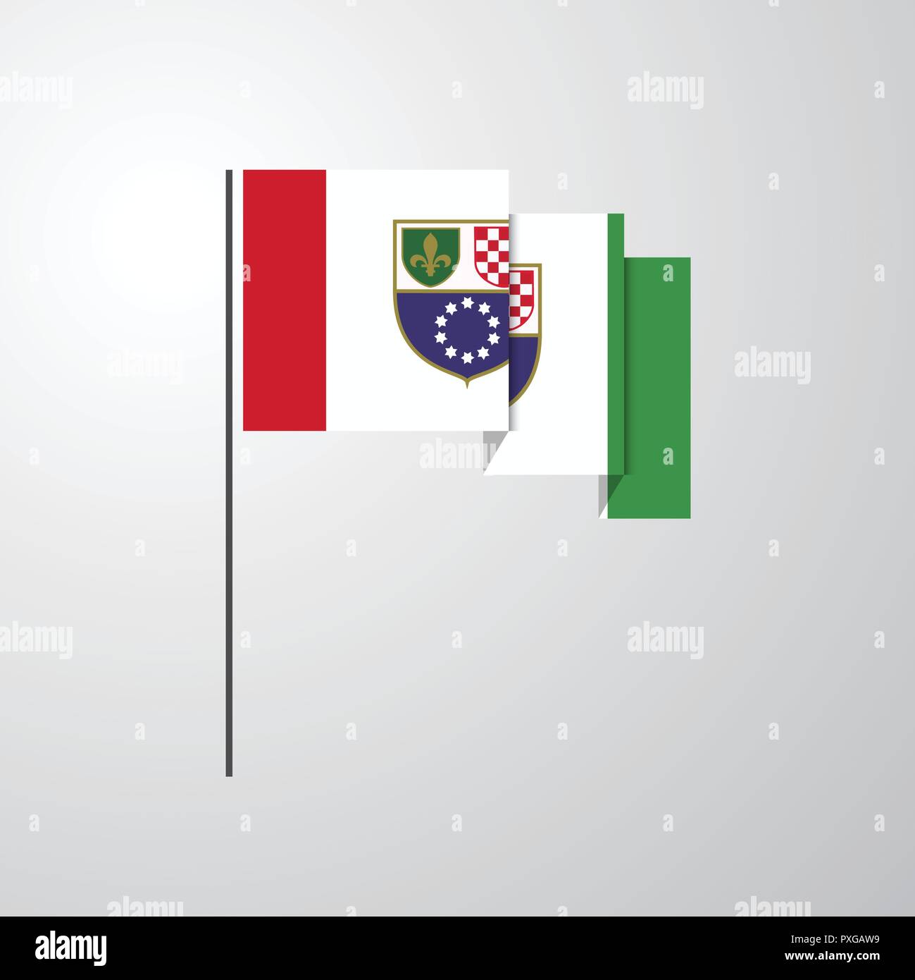 Bosnia and Herzegovina waving Flag creative background Stock Vector ...