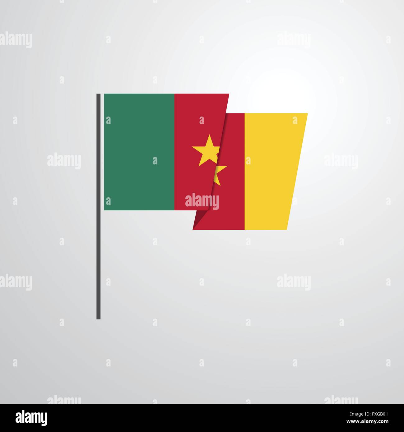Cameroon waving Flag design vector Stock Vector Image & Art - Alamy