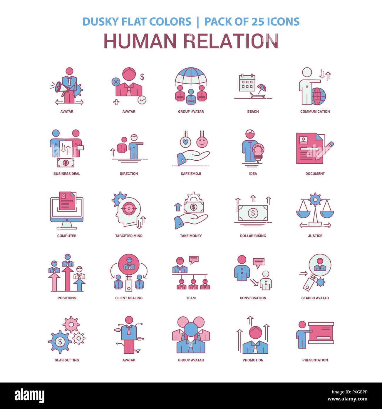 Human Relation icon Dusky Flat color - Vintage 25 Icon Pack Stock ...