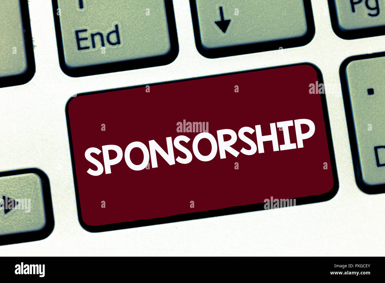 Handwriting text Sponsorship. Concept meaning Position of being a ...