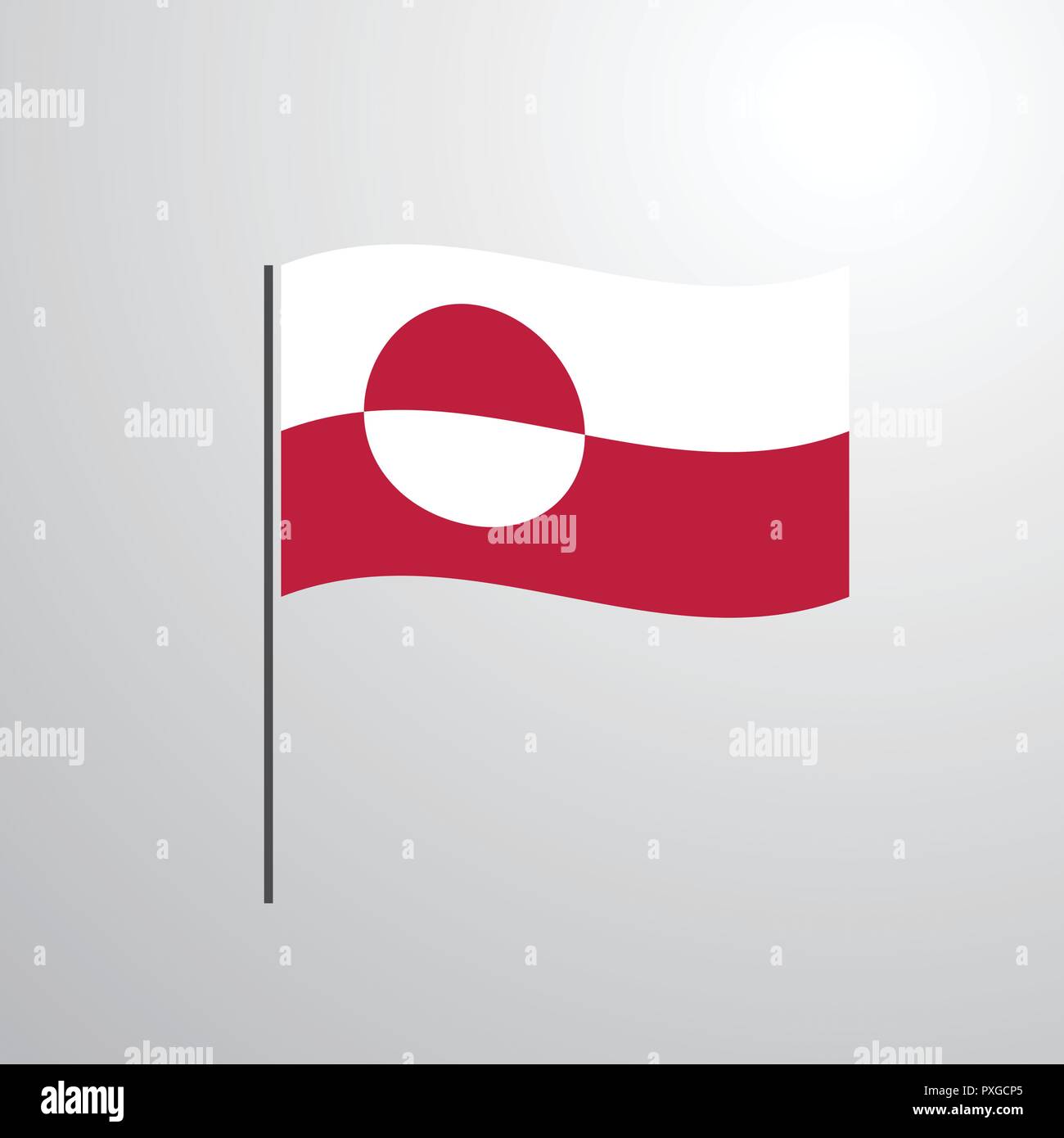 Greenland waving Flag Stock Vector Image & Art - Alamy