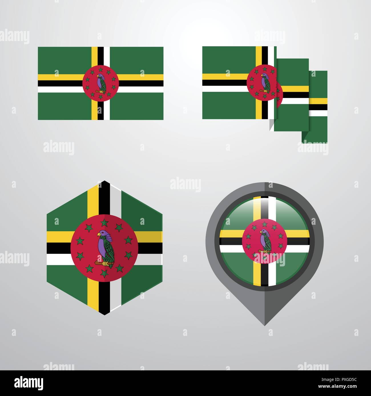 Dominica flag design set vector Stock Vector Image & Art - Alamy