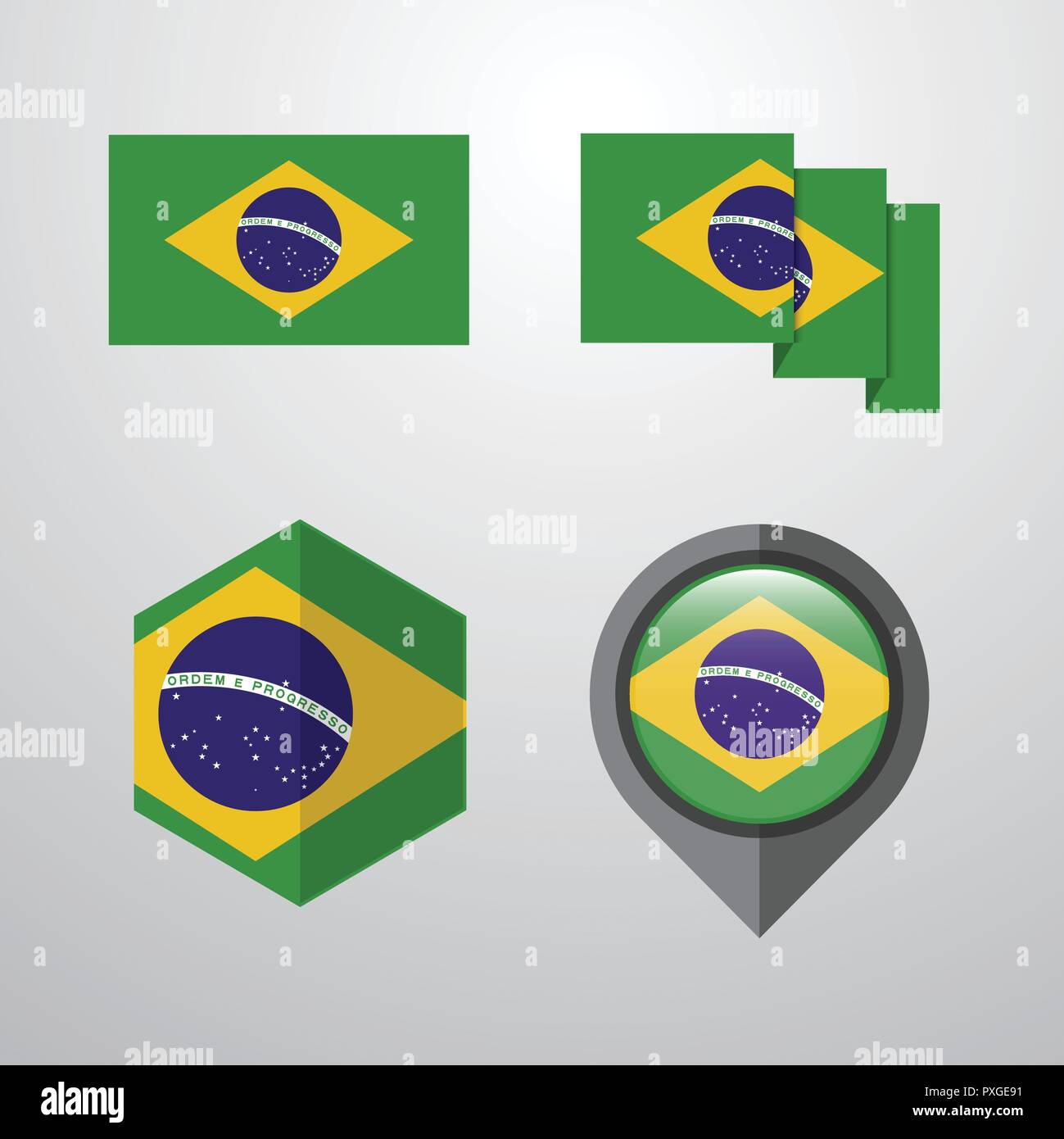 Brazil flag design set vector Stock Vector Image & Art - Alamy