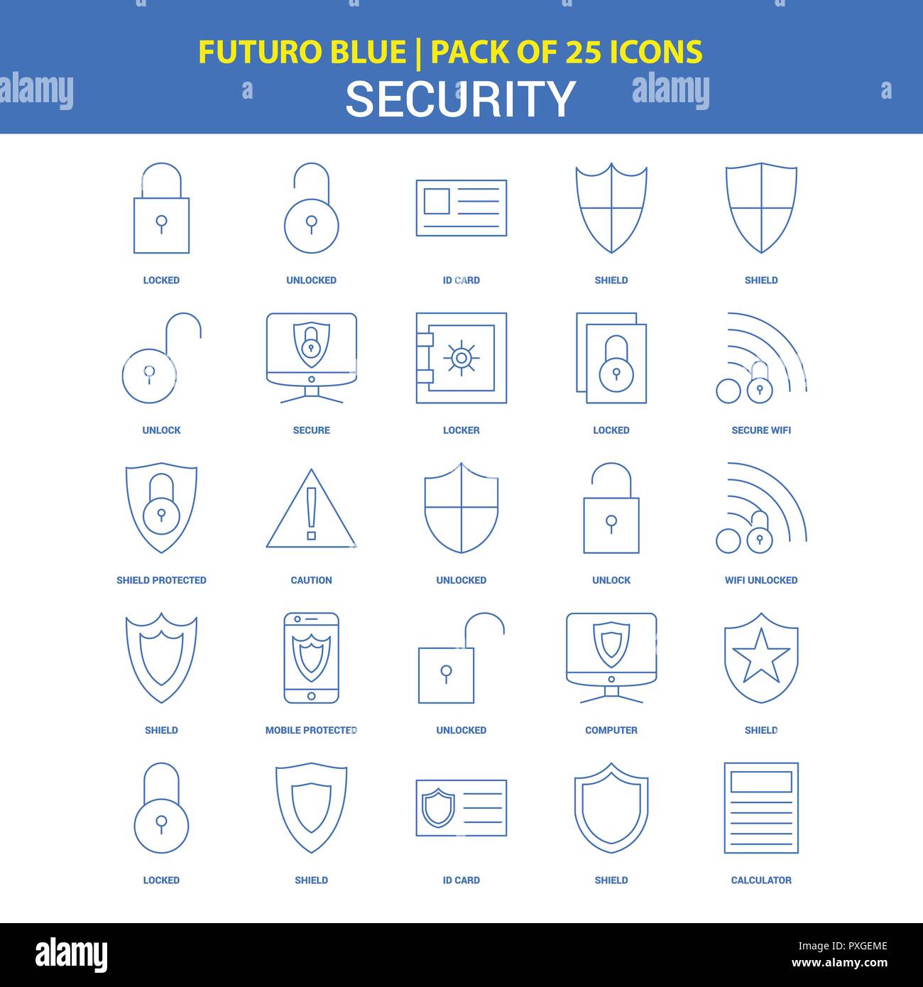 Blue locked locker Stock Vector Images - Alamy