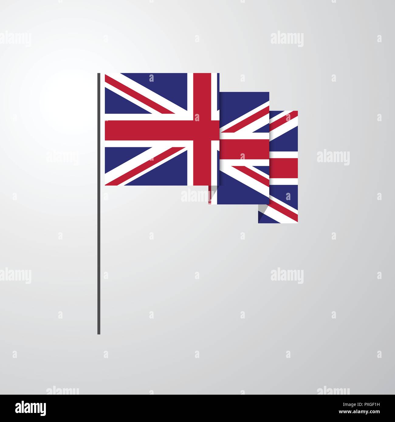 United Kingdom waving Flag creative background Stock Vector Image & Art ...