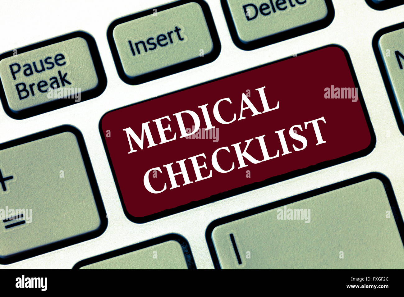 Word writing text Medical Checklist. Business concept for Guide to ...