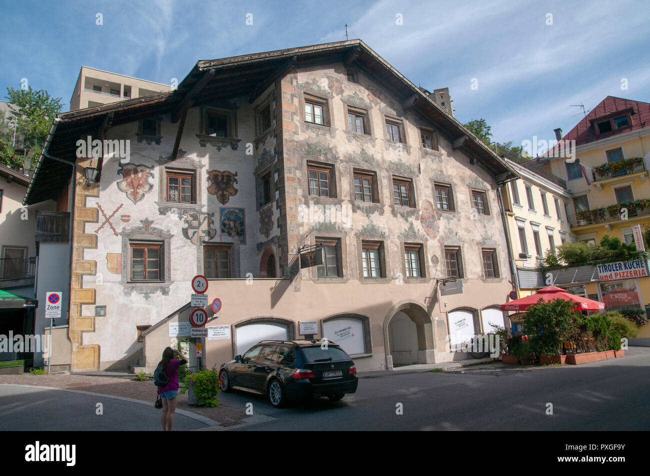 painted decorated house in Landeck, Tirol, Austria Stock Photo - Alamy