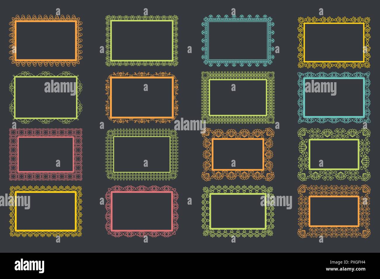 Elegant Lace Borders Frames laser cut Stock Vector Image & Art - Alamy