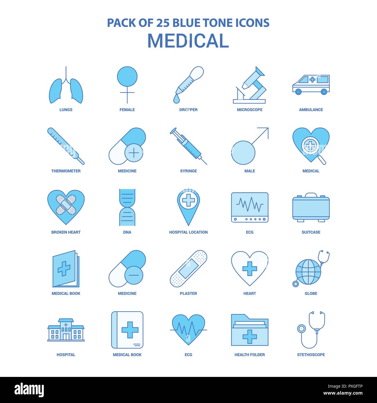 Medical Blue Tone Icon Pack - 25 Icon Sets Stock Vector Image & Art - Alamy