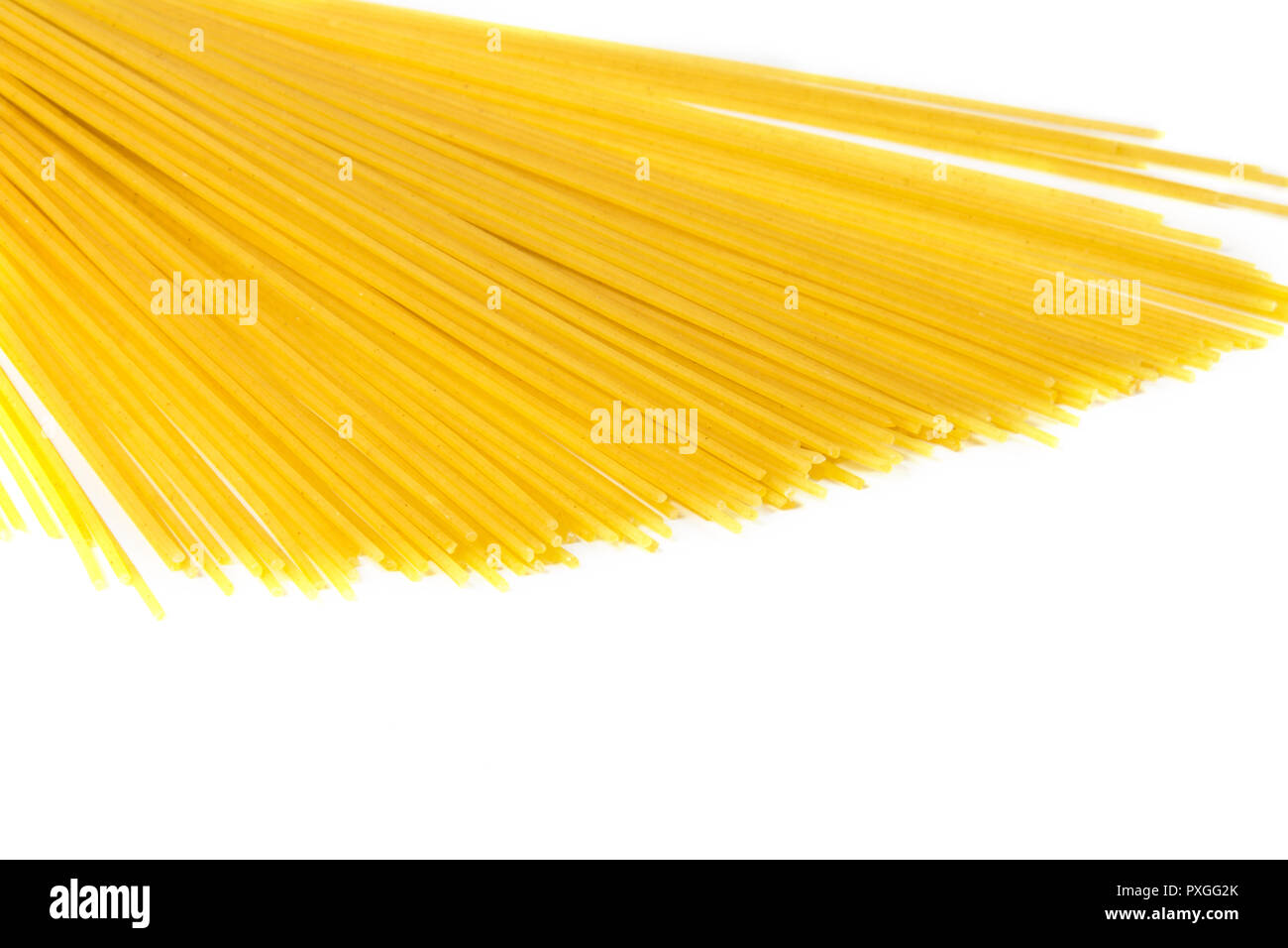 Dry uncooked spaghetti, on white background Stock Photo - Alamy