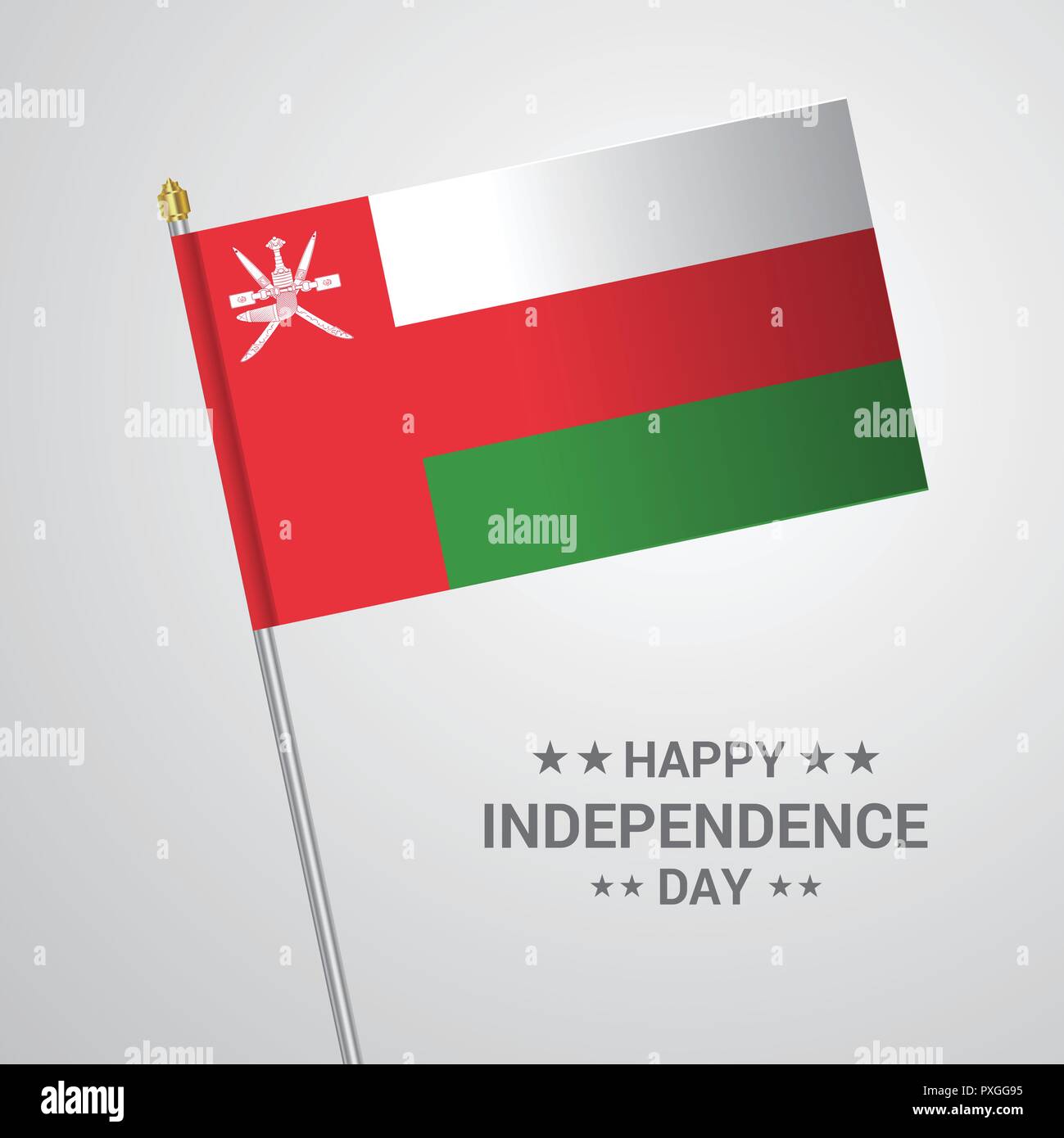 Oman Independence day typographic design with flag vector Stock Vector ...
