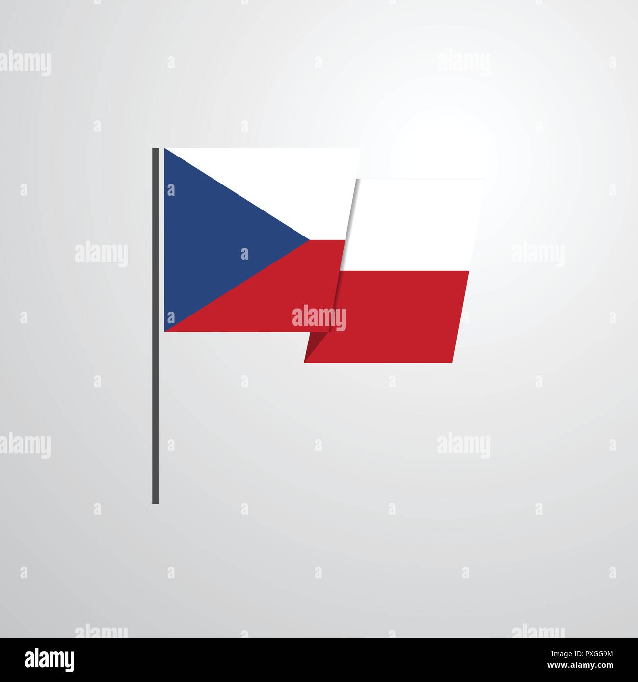Czech Republic waving Flag design vector Stock Vector Image & Art - Alamy