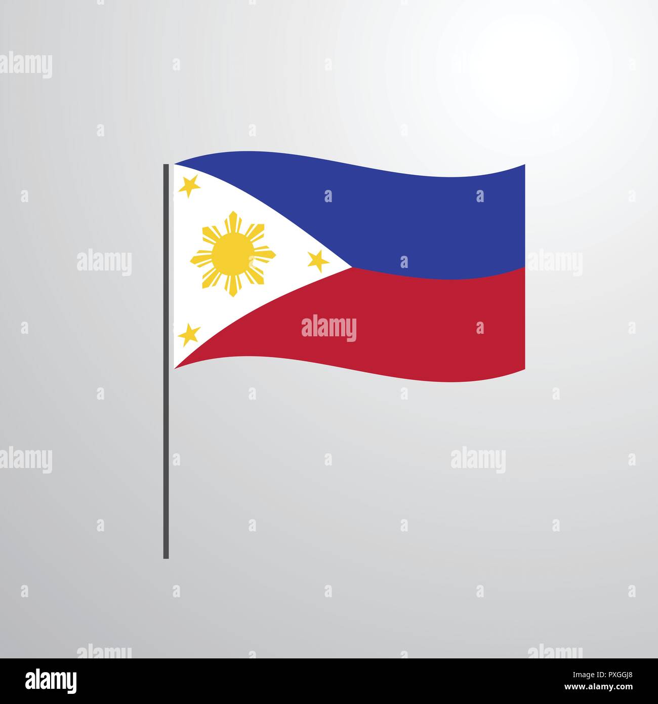 Wavy flag of philippines Stock Vector Images - Alamy