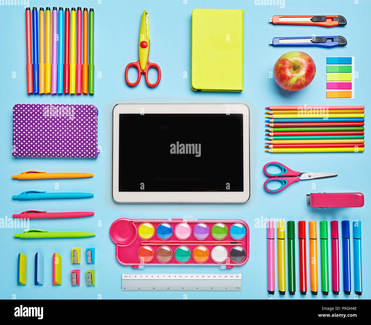 Colorful Back to School background Stock Photo - Alamy