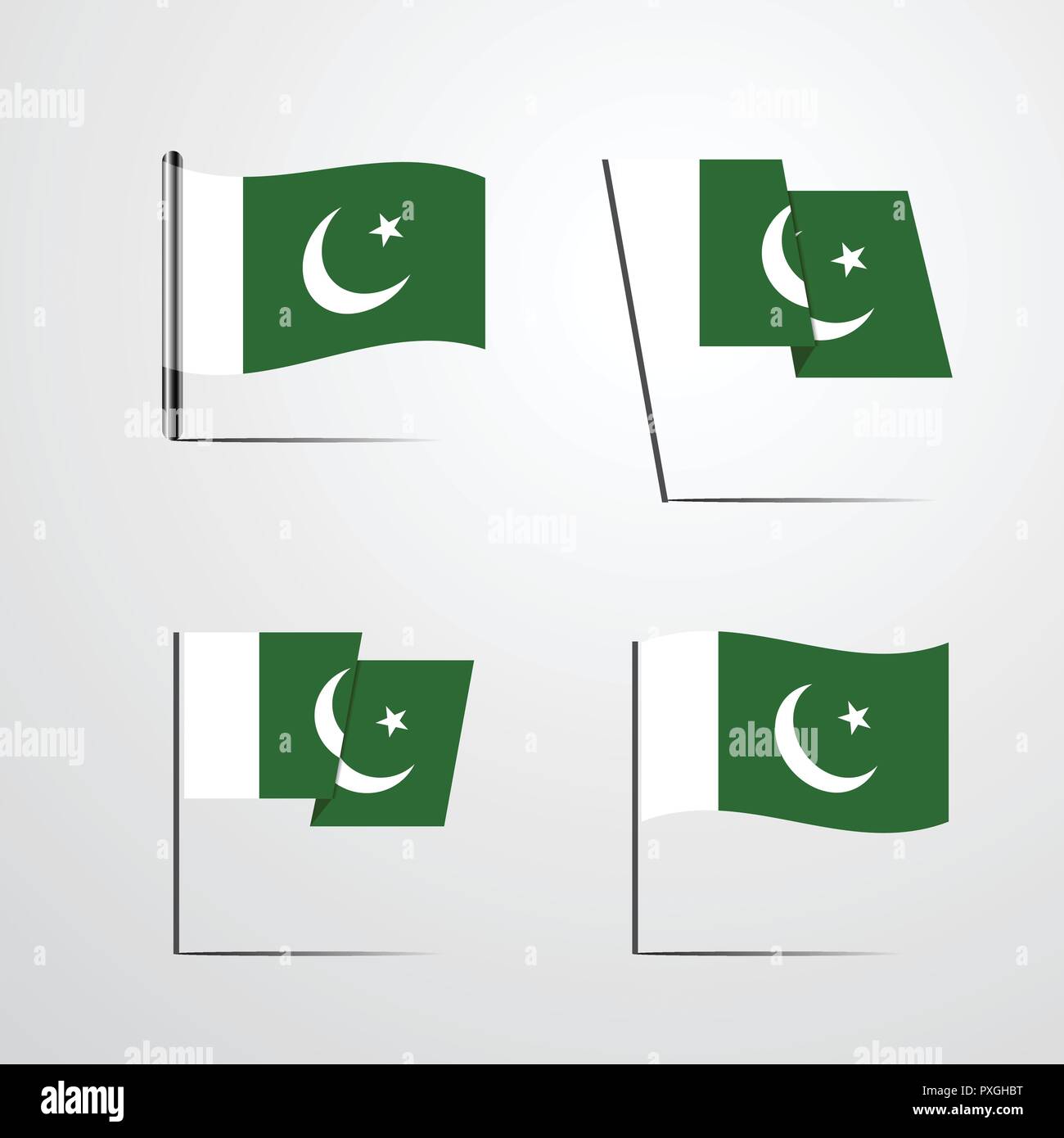 Wavy flag of pakistan Stock Vector Images - Alamy