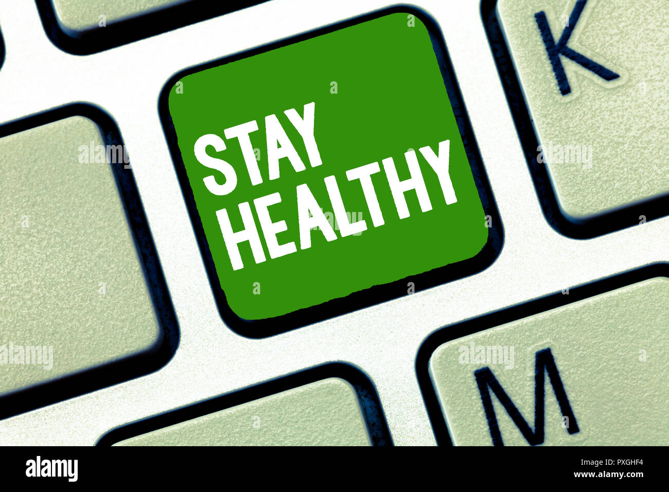 Handwriting text Stay Healthy. Concept meaning Keep balanced diet ...
