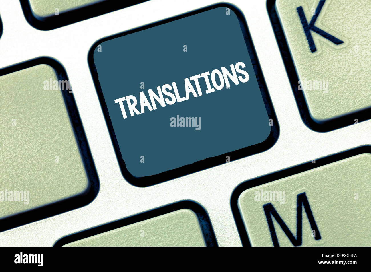 Handwriting text Translations. Concept meaning Process of translating ...