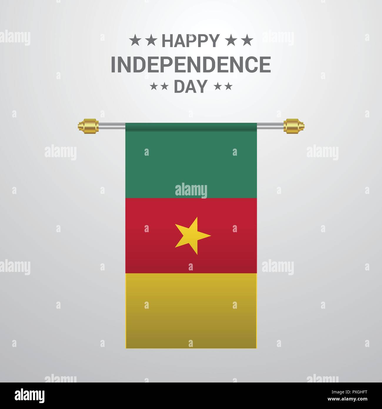 Cameroon Independence day hanging flag background Stock Vector Image ...