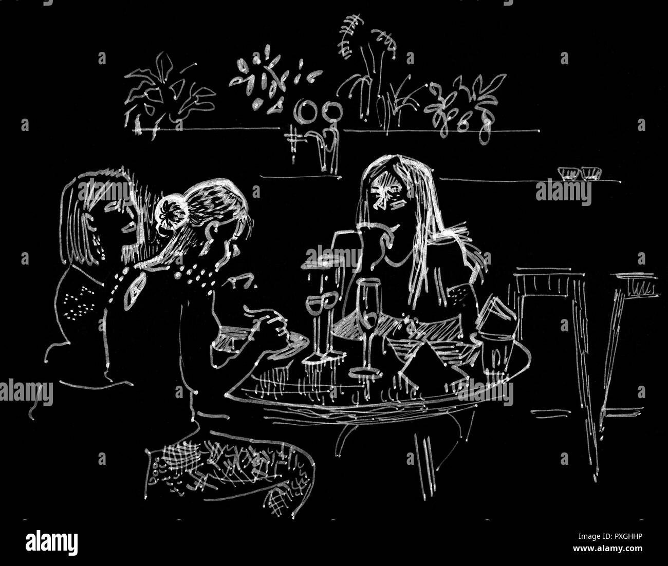 Dessert wine table Black and White Stock Photos & Images - Alamy