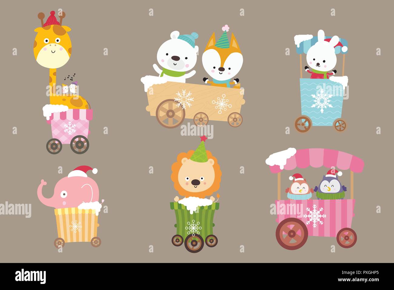 Cart with animals Stock Vector Images - Alamy