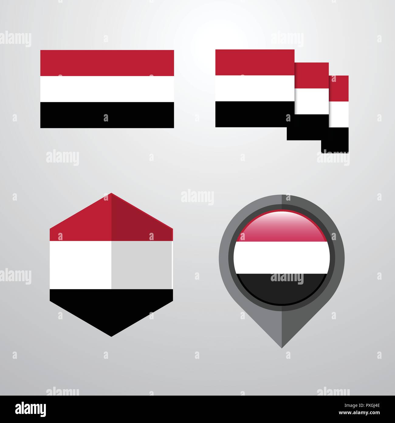 Yemen Flag Design Set Vector Stock Vector Image And Art Alamy