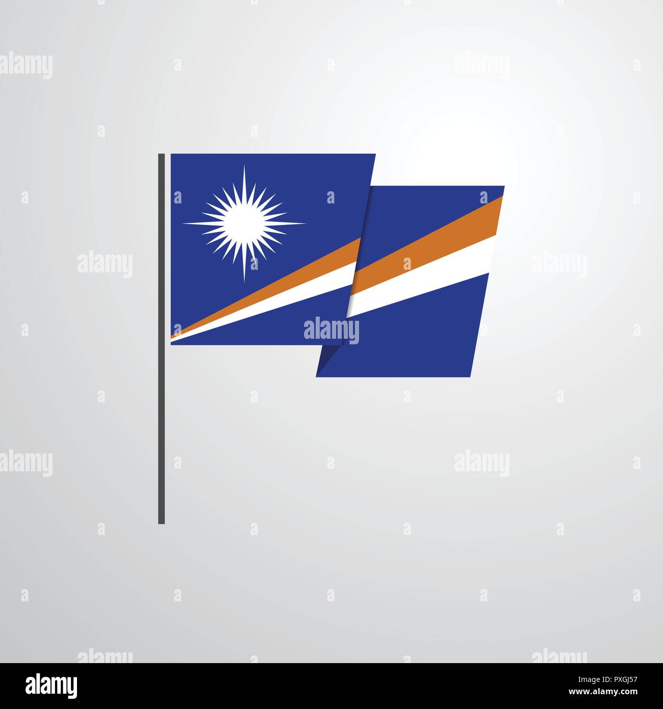 Wavy flag of marshall islands hi-res stock photography and images - Alamy