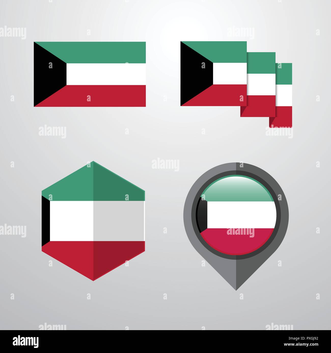 Kuwait flag design set vector Stock Vector Image & Art - Alamy