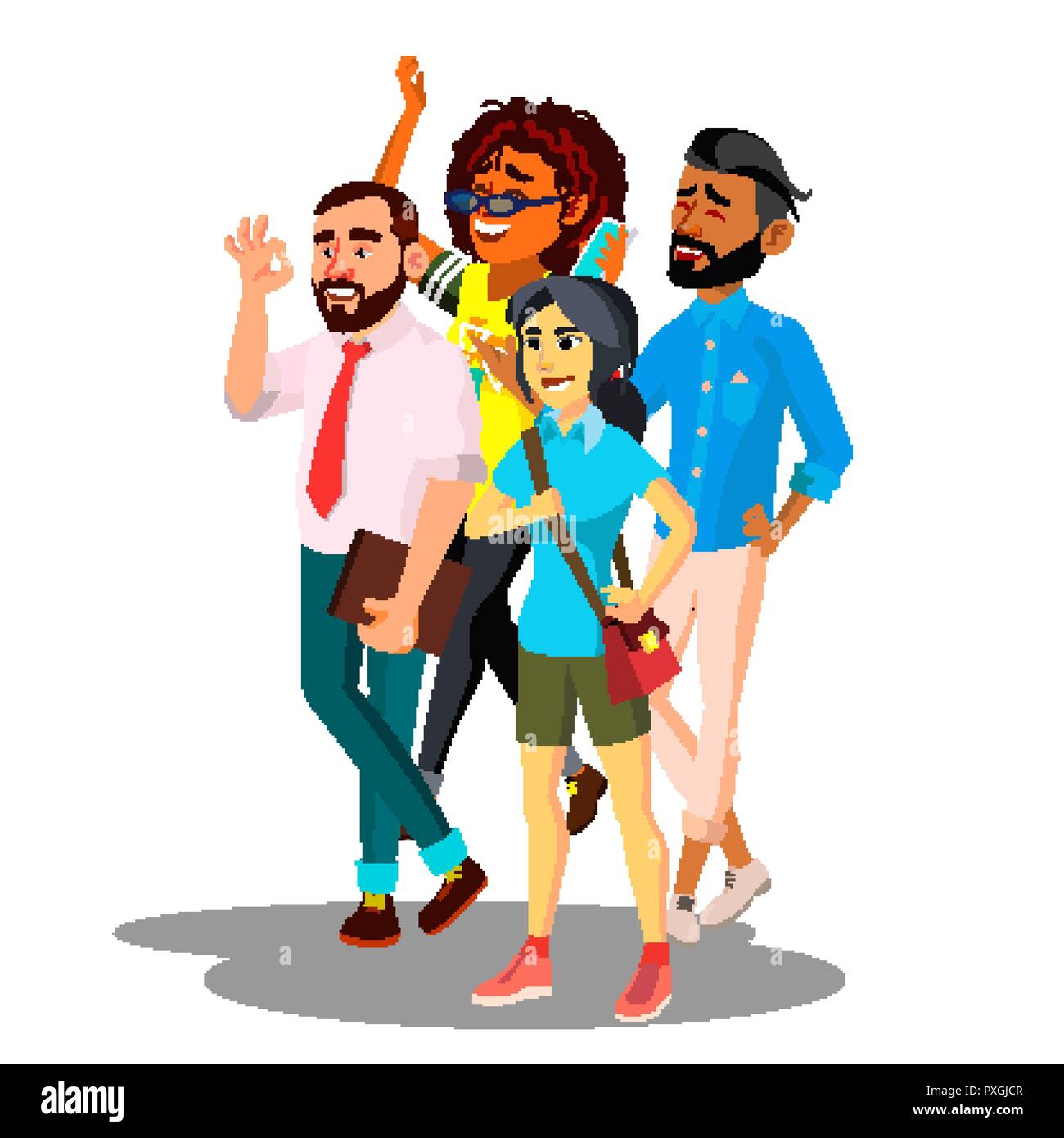 Team Of International Company Vector. Isolated Illustration Stock ...