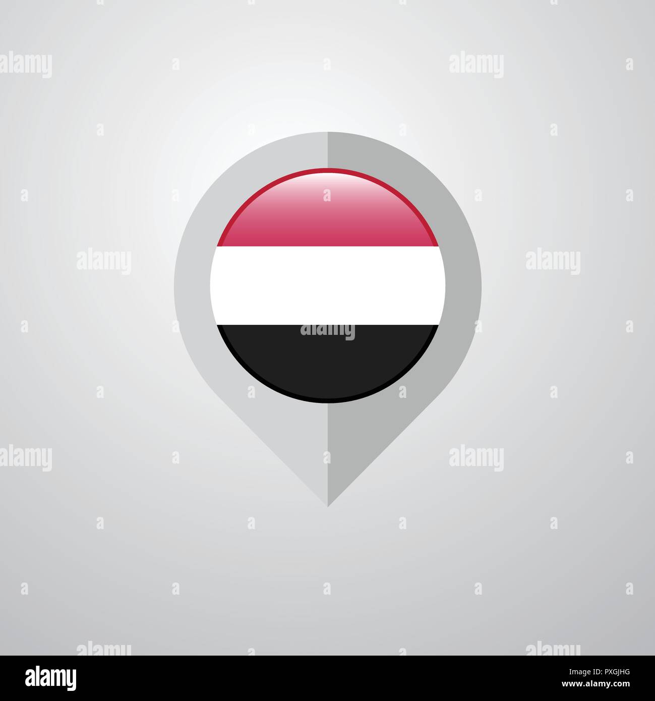 Map Navigation Pointer With Yemen Flag Design Vector Stock Vector Image