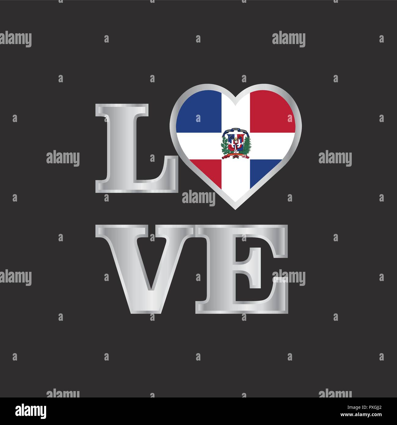Love typography Dominican Republic flag design vector beautiful ...