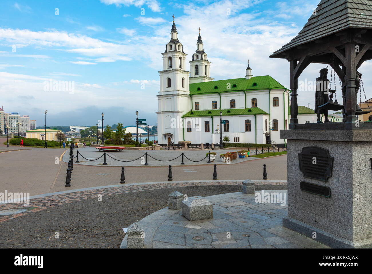 MINSK, BELARUS - SEPTEMBER 11, 2018: Cathedral of holy spirit in Minsk ...