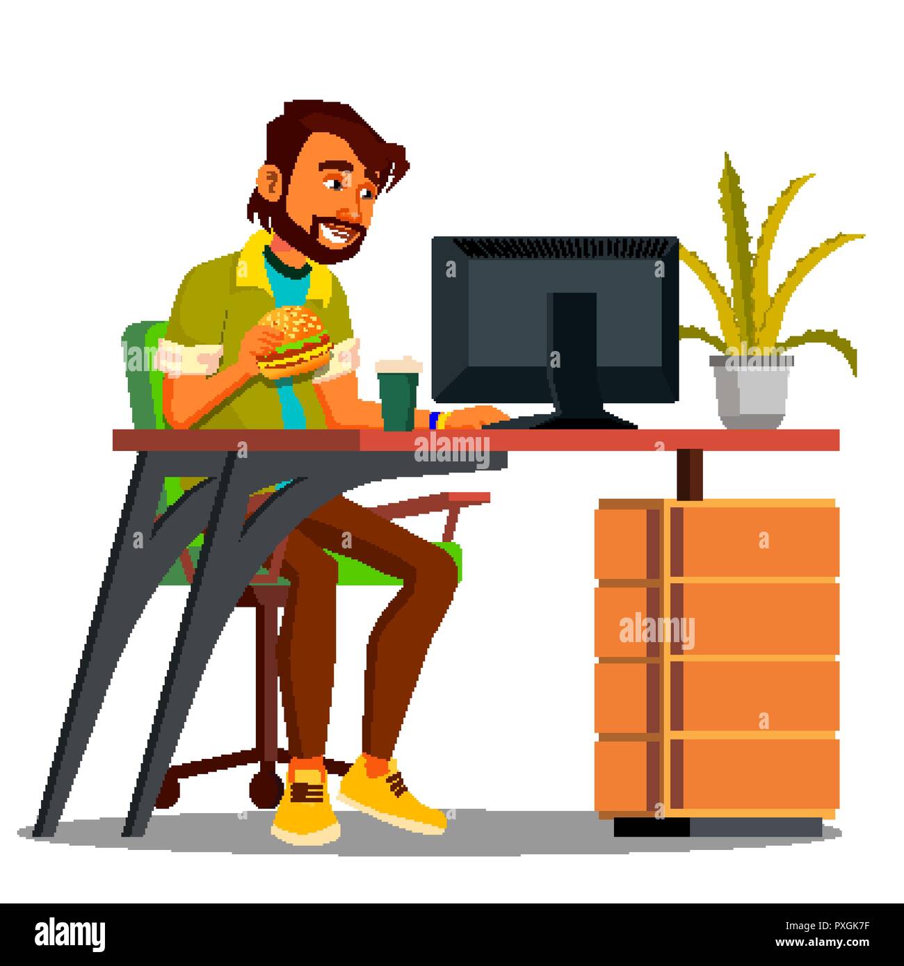 Business cartoon team meeting lunch hi-res stock photography and images ...