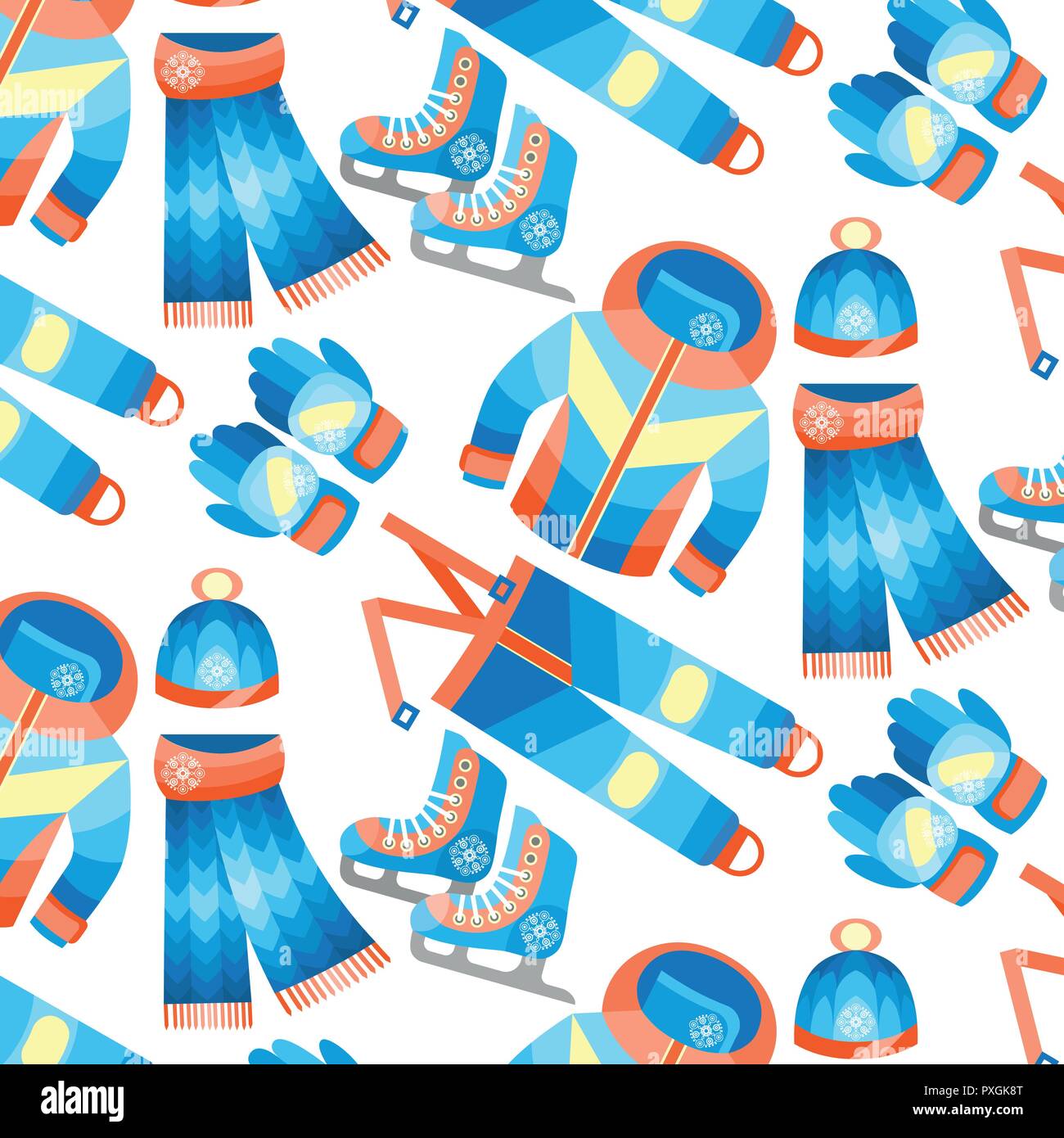 pattern of Winter Clothes and Accessories Collection Stock Vector Image ...