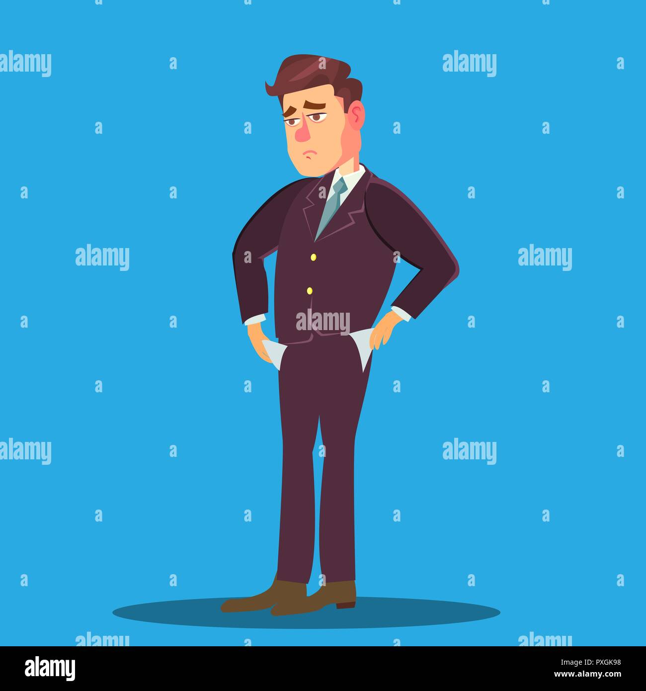 Empty pockets man Stock Vector Images - Alamy