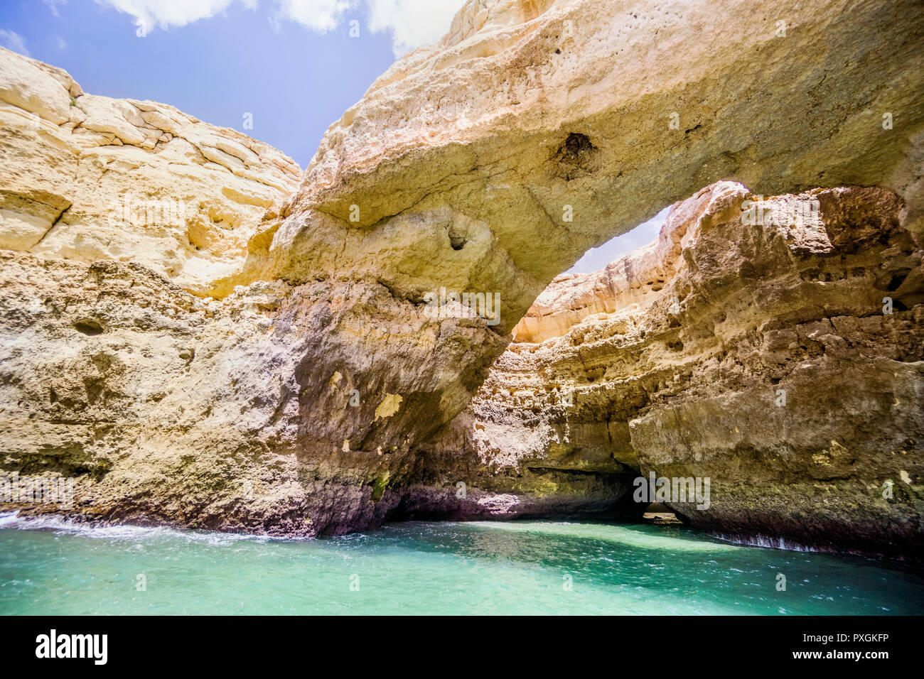 Amazing caves formation on Atlantic coast in Algarve taken from the ...