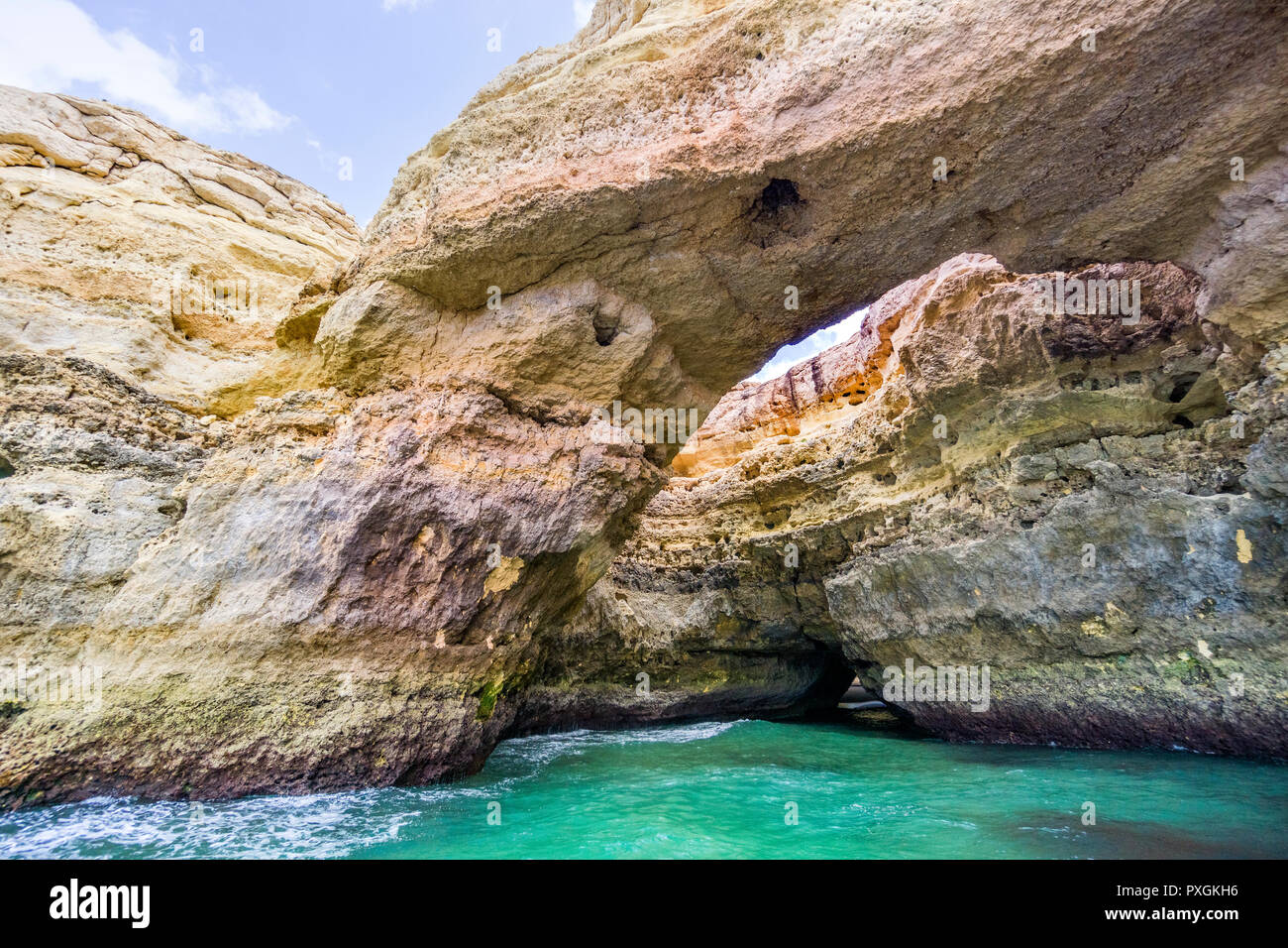 Amazing caves formation on Atlantic coast in Algarve taken from the ...