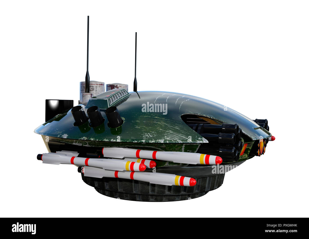 3D rendering of a science fiction drone isolated on white background ...