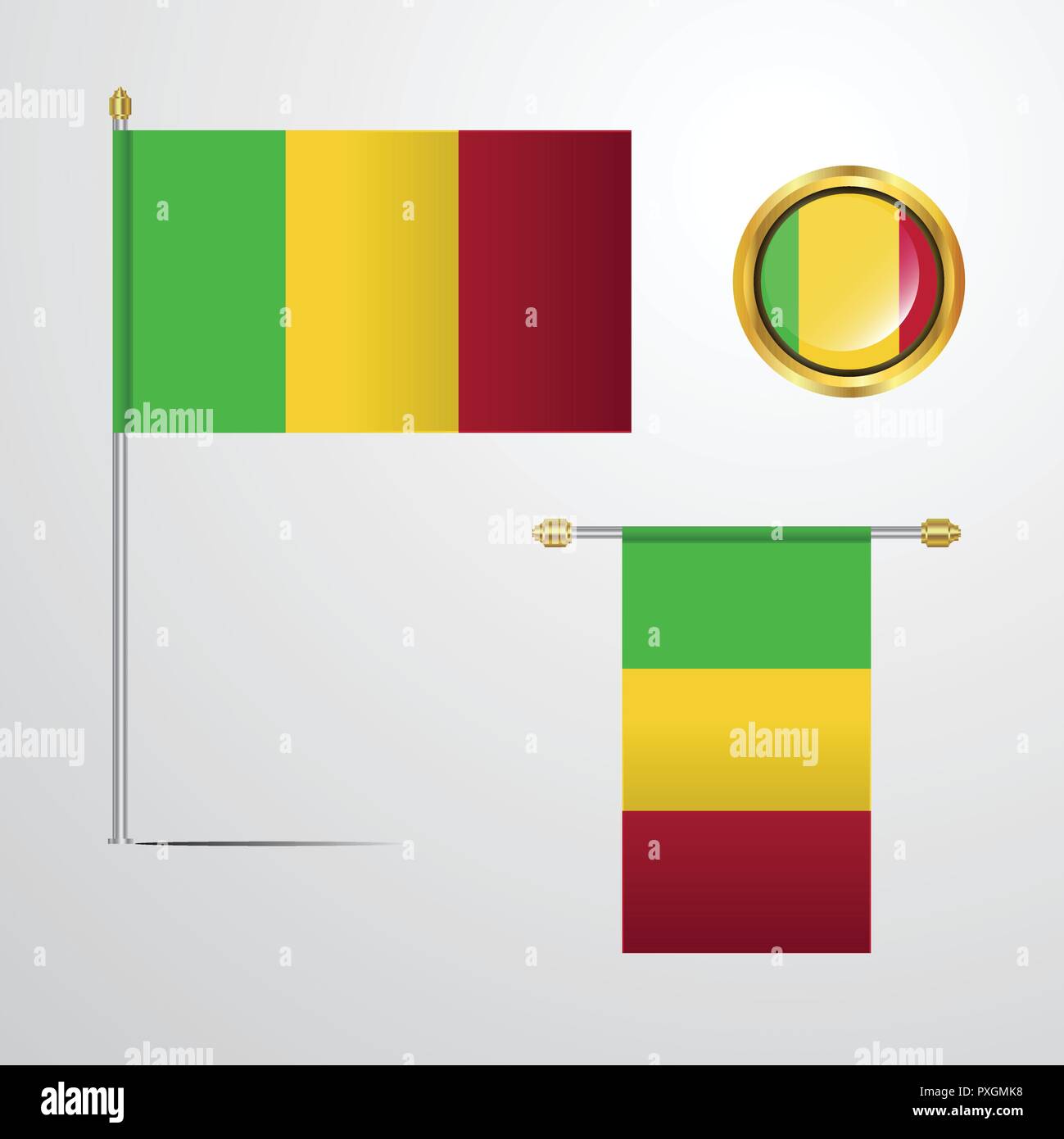 Mali flagpole vector hi-res stock photography and images - Alamy