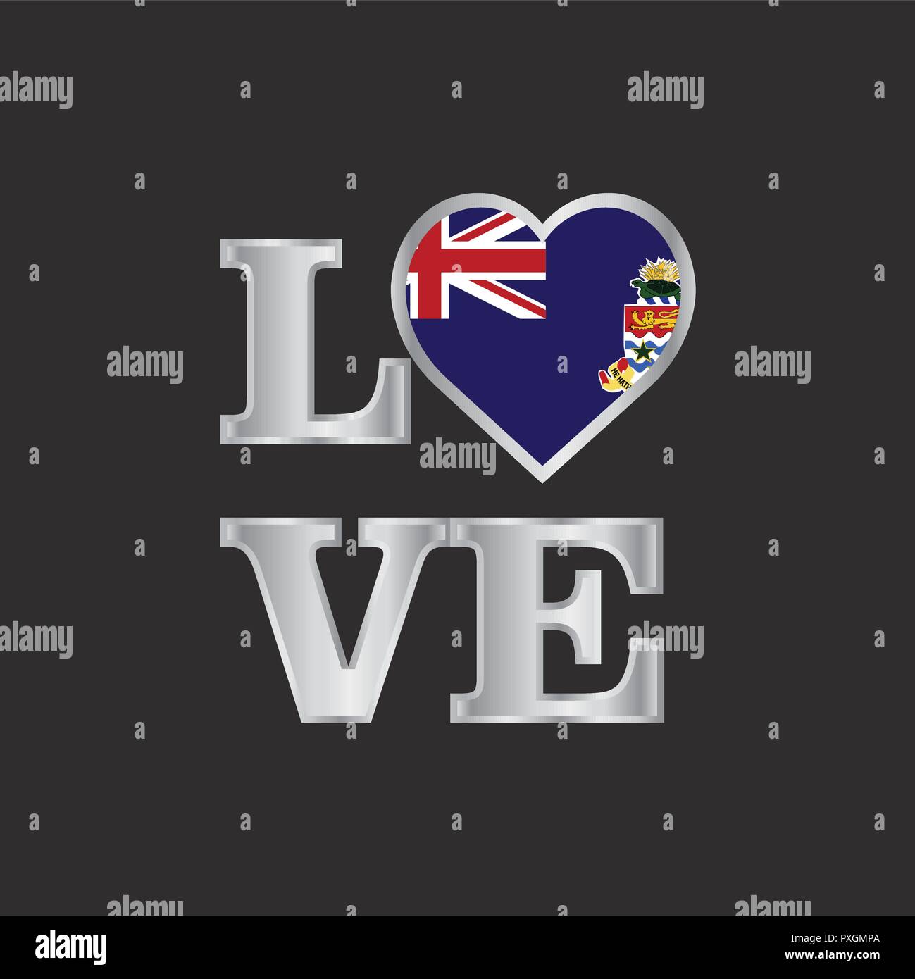 Love typography Cayman Islands flag design vector beautiful lettering ...