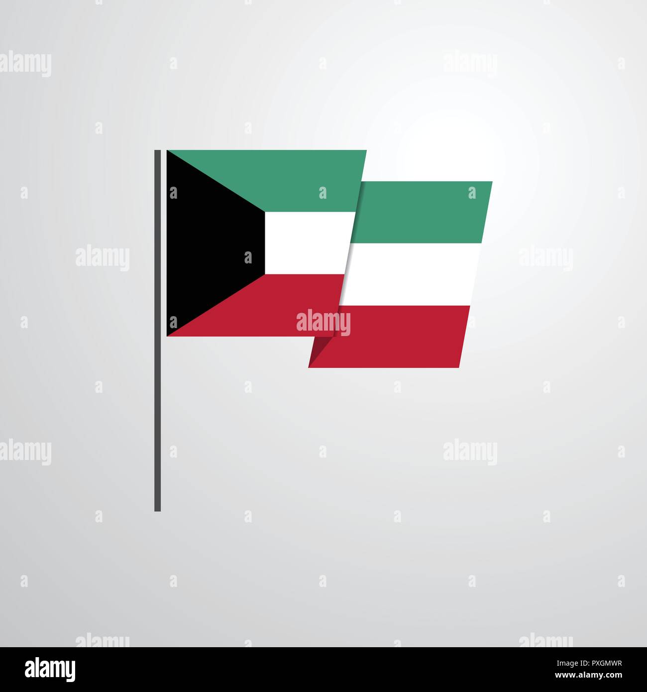 Wavy kuwaiti flag hi-res stock photography and images - Alamy
