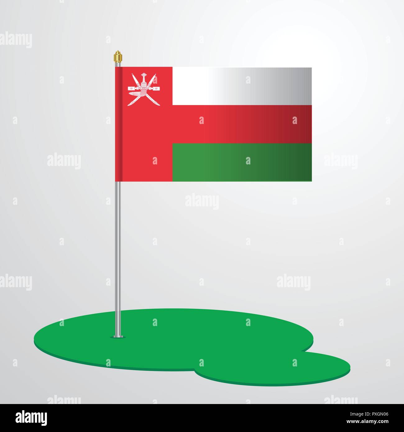 Oman Flag Pole Stock Vector Image & Art - Alamy