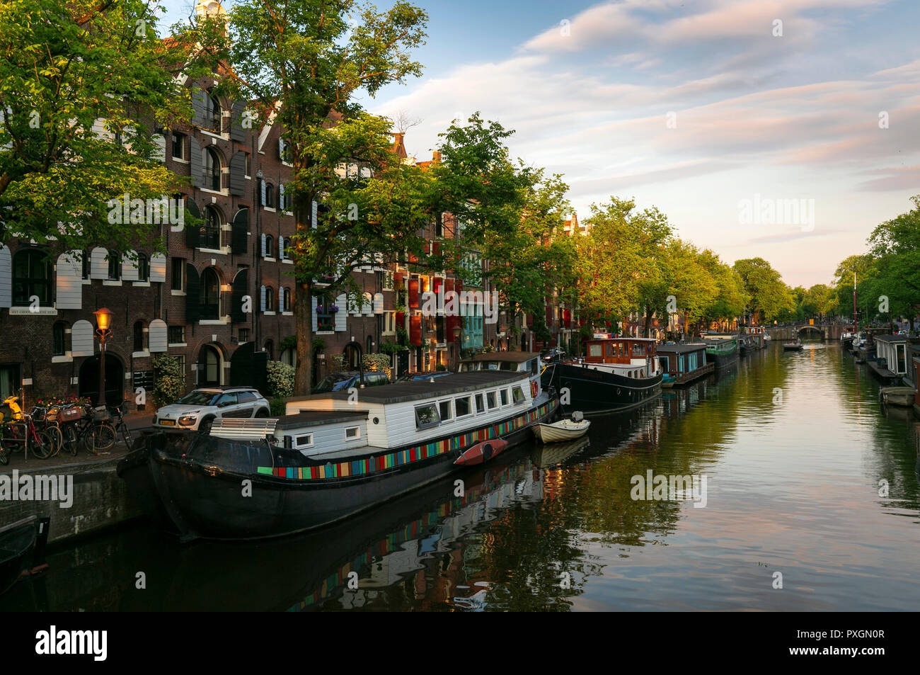 Spring scene in Amsterdam city Stock Photo - Alamy