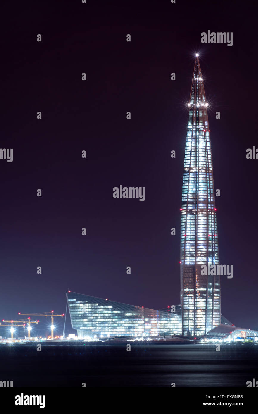 SAINT PETERSBURG. RUSSIA - SEPTEMBER 08 2018. Skyscraper "Lakhta center ...