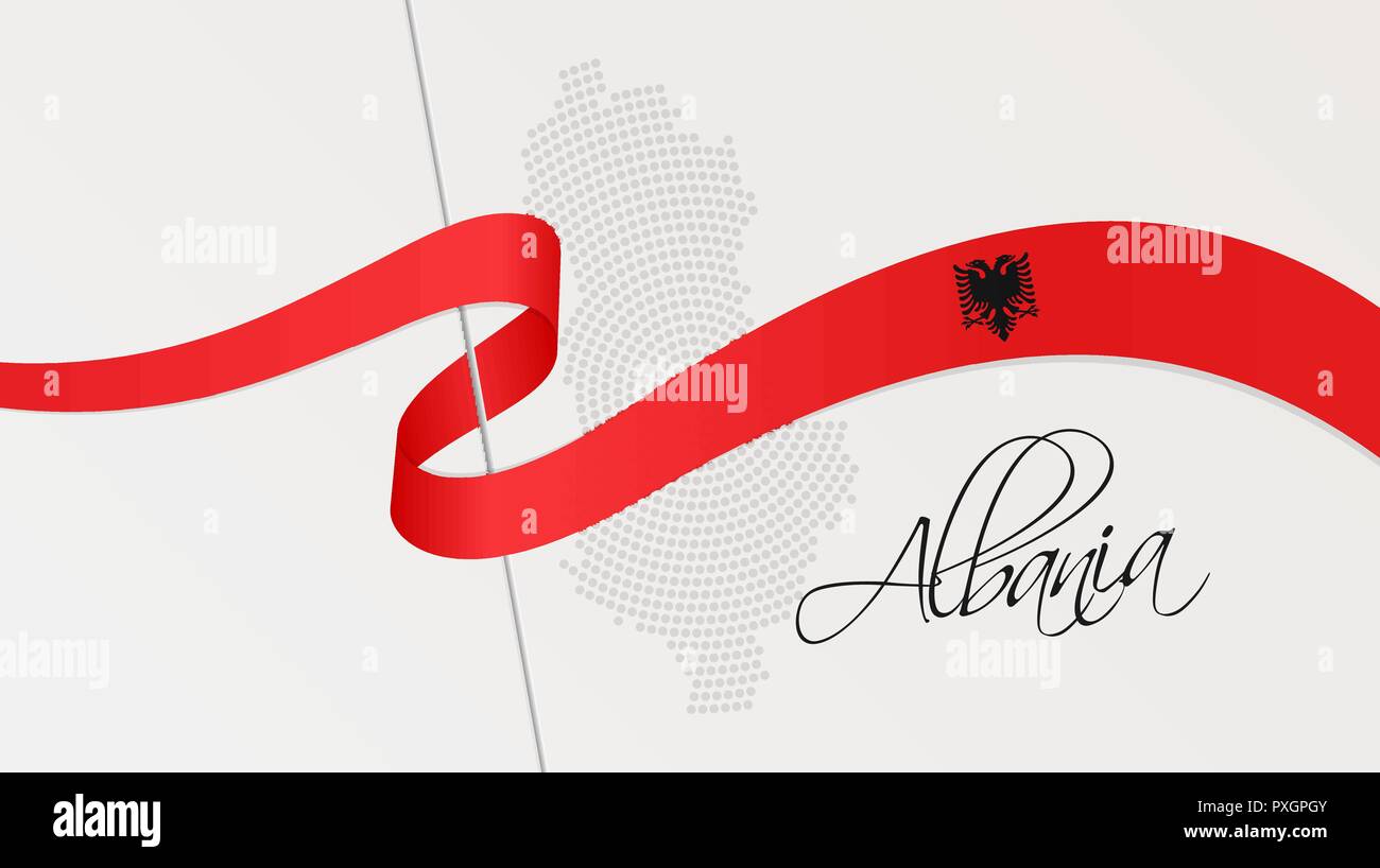 Albania wavy flag vector hi-res stock photography and images - Alamy