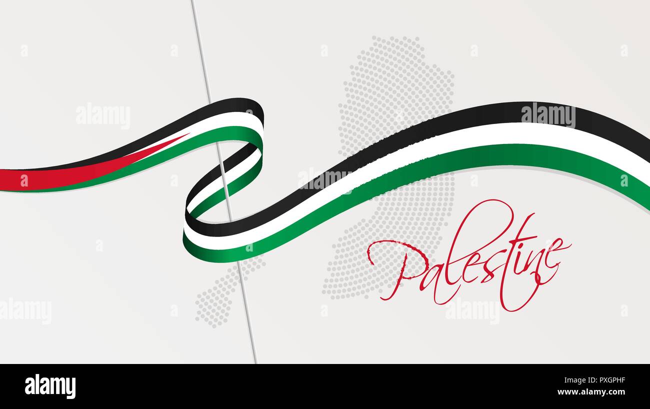 Vector illustration of abstract radial dotted halftone map of Palestine ...