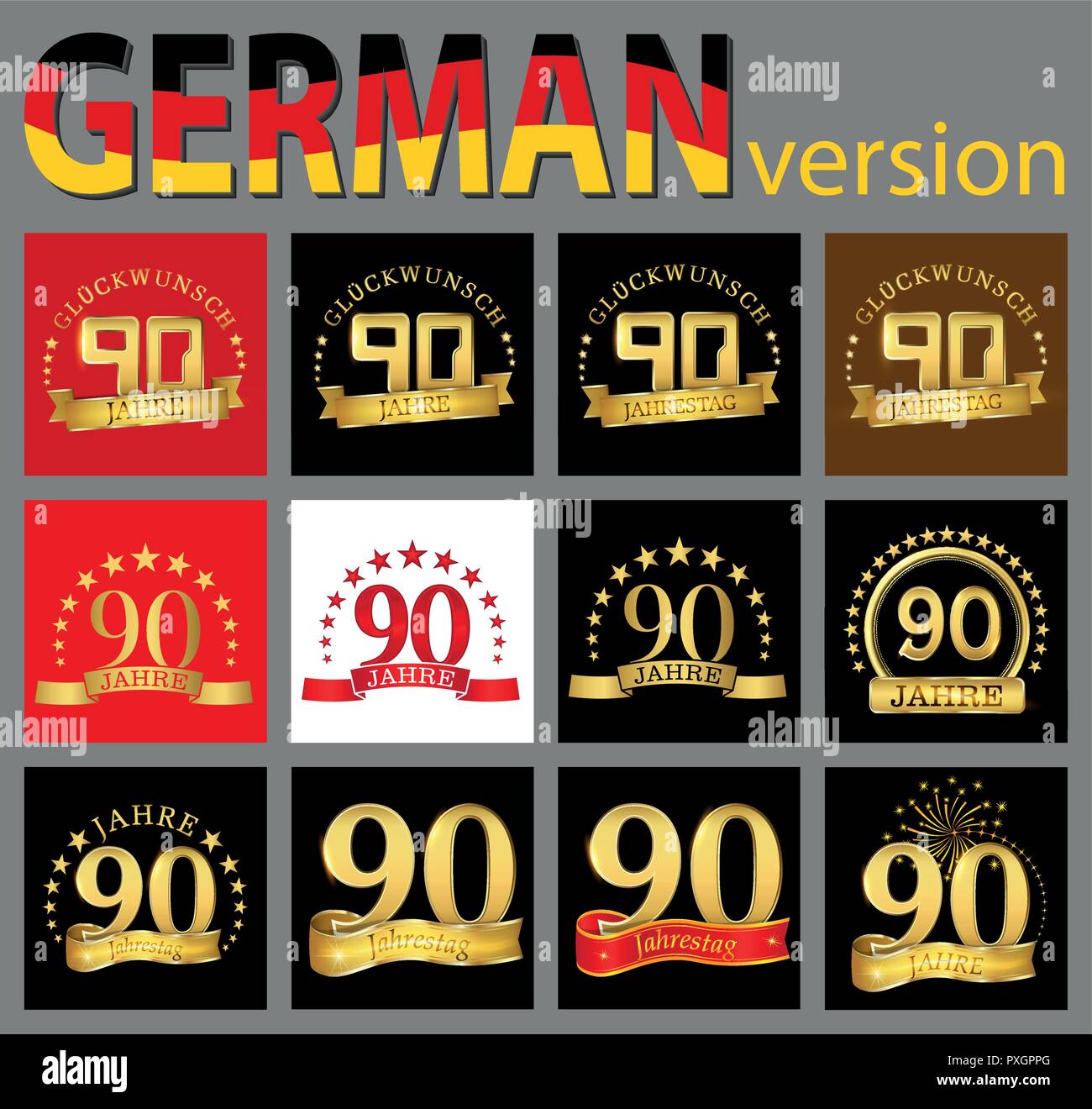 Golden wedding celebration german Stock Vector Images - Alamy
