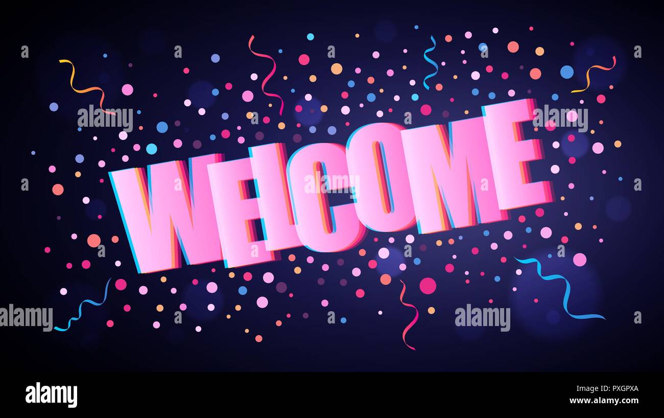 Colorful welcome sign Stock Vector Images - Alamy