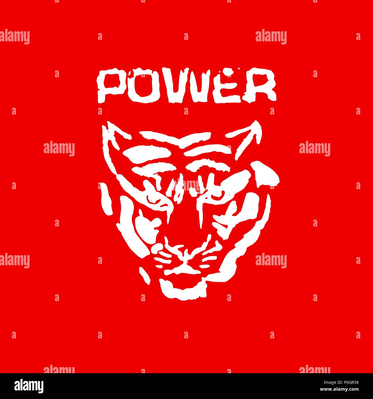 Power. Tiger head vector. Modern ink brush drawing animal head. Vector ...