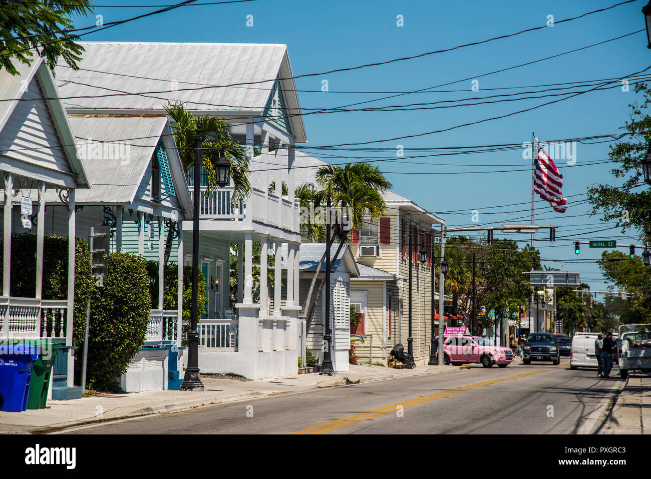 Truman Avenue with typical houses and the corner with Duval Street in ...
