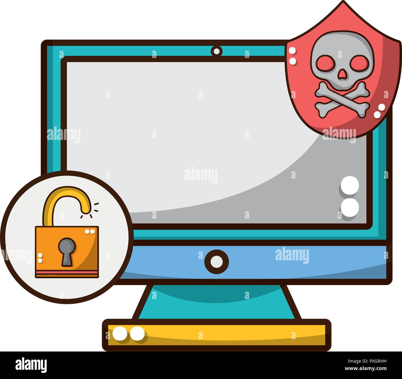 cybersecurity threat cartoon Stock Vector Image & Art - Alamy
